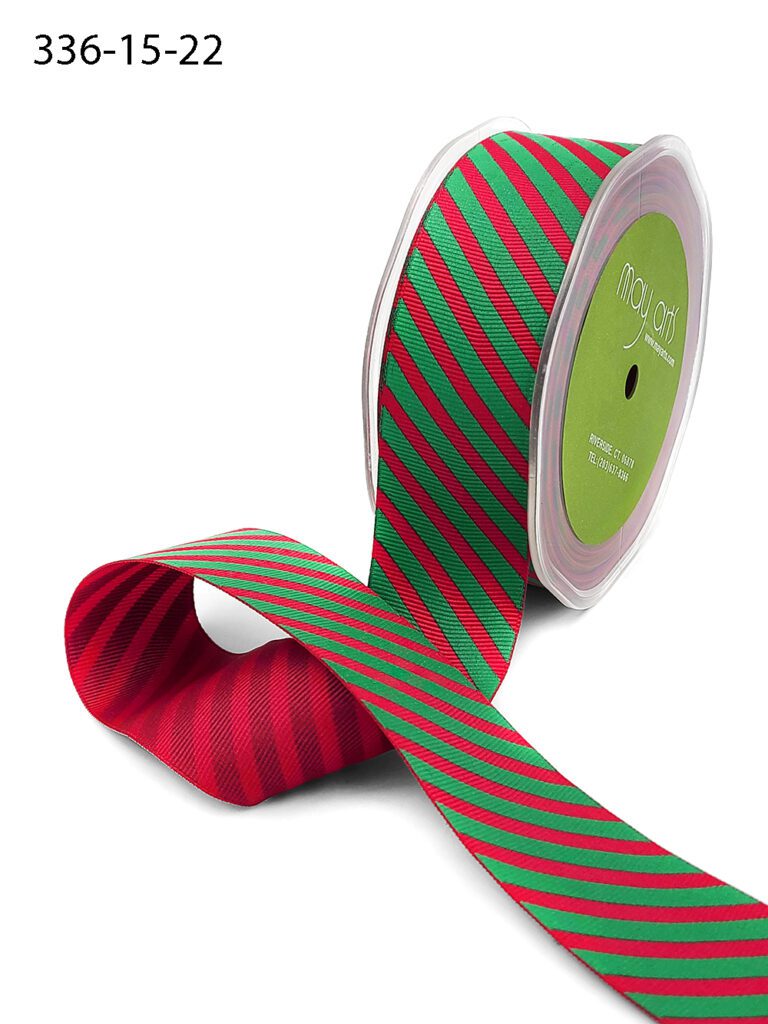 Diagonal Stripe Printed Grosgrain Ribbon - 1.5" Online Ribbon