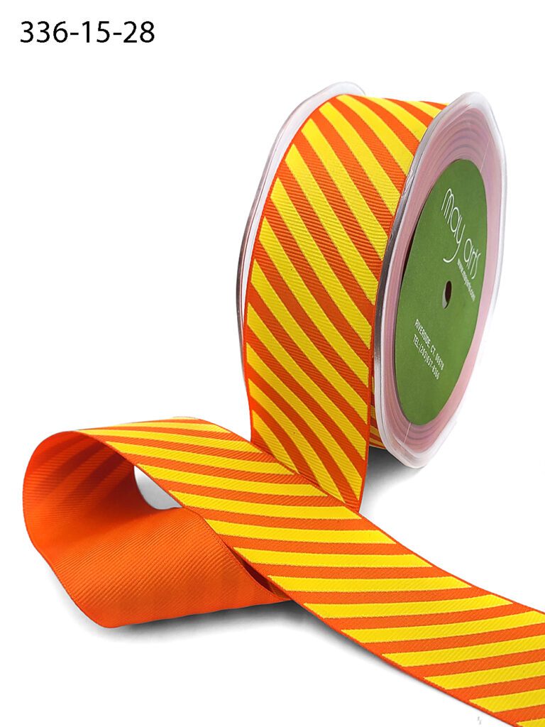 Diagonal Stripe Printed Grosgrain Ribbon - 1.5" Online Ribbon
