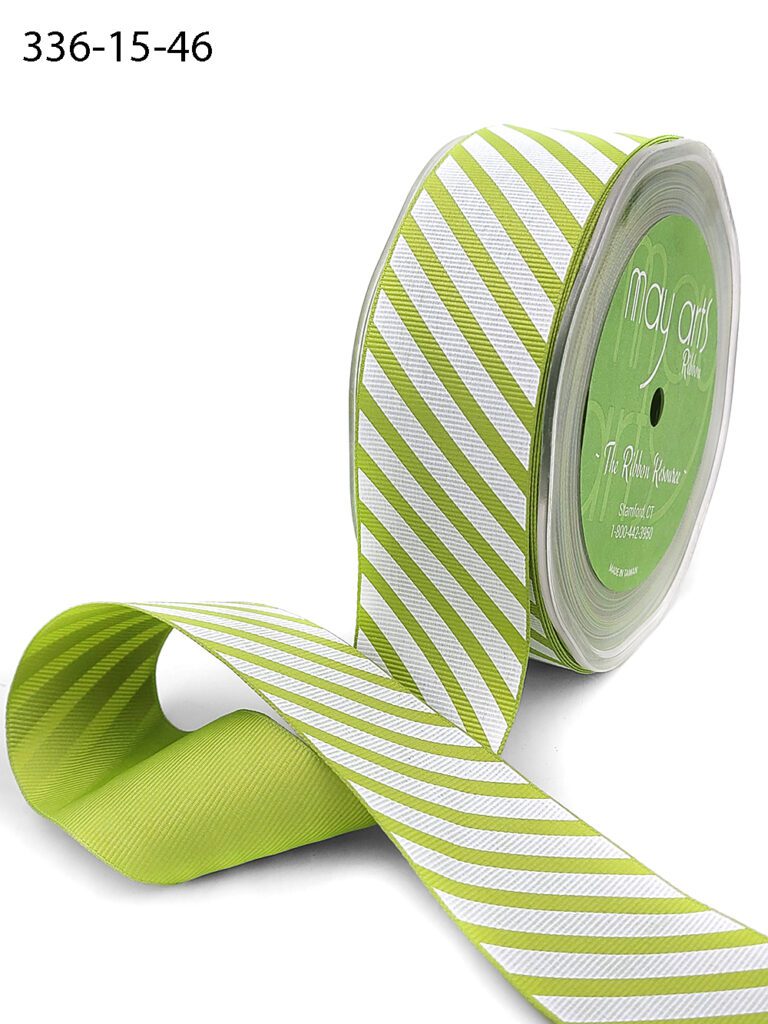 Diagonal Stripe Printed Grosgrain Ribbon - 1.5" Online Ribbon