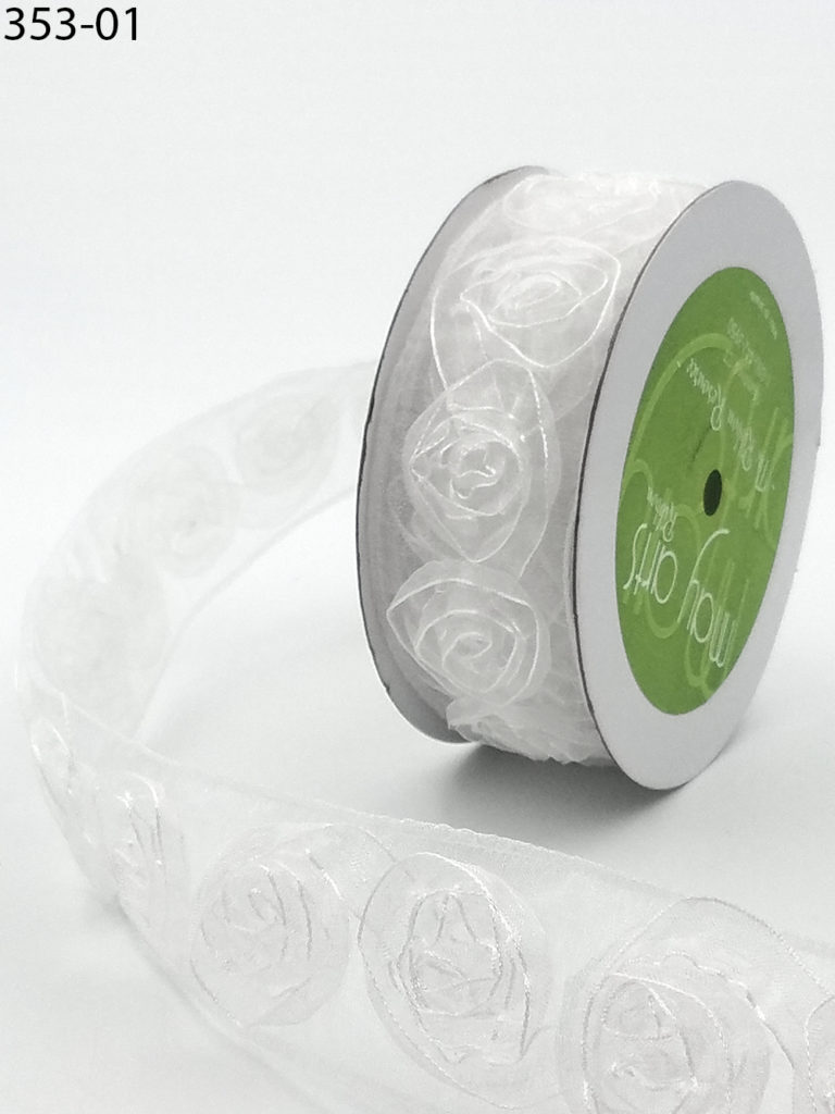 Organza Roses Ribbon - 1.5" Online Ribbon - May Arts Ribbon