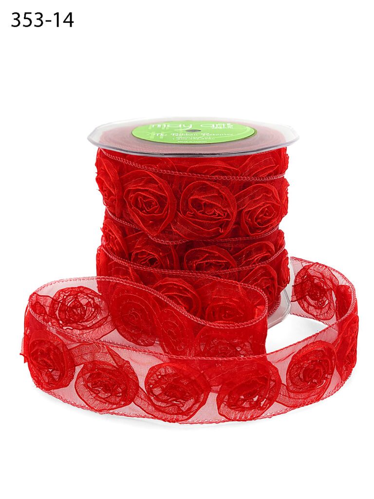 Organza Roses Ribbon - 1.5" Online Ribbon - May Arts Ribbon
