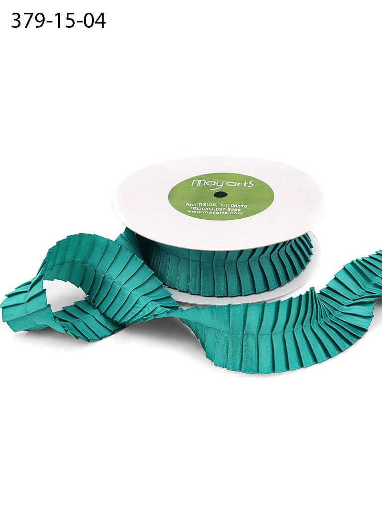 1.5 Inch Satin Pleats Ribbon with Woven Edge