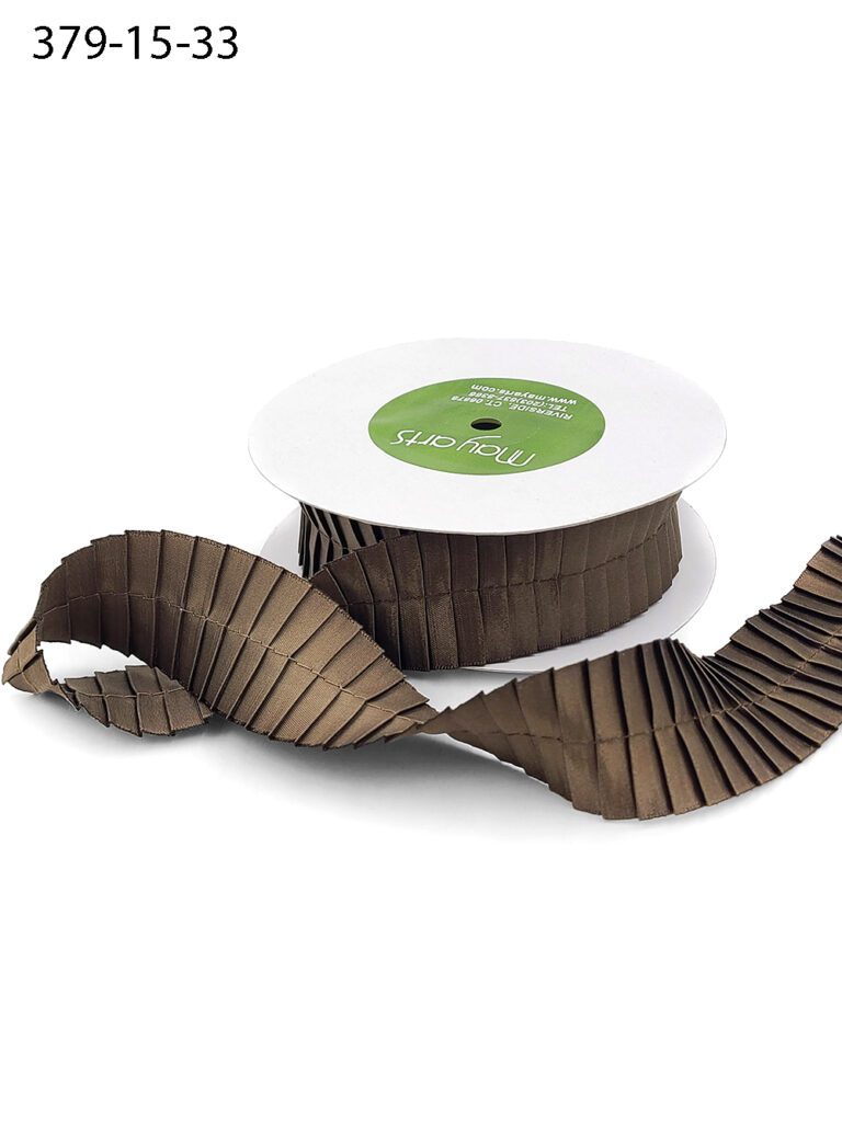 1.5 Inch Satin Pleats Ribbon with Woven Edge