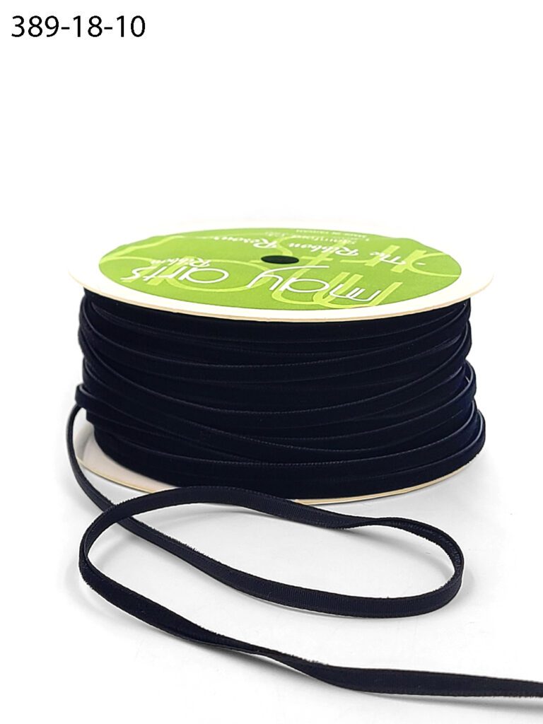 1/8 inch Velvet String Cord Ribbon with Woven Edge