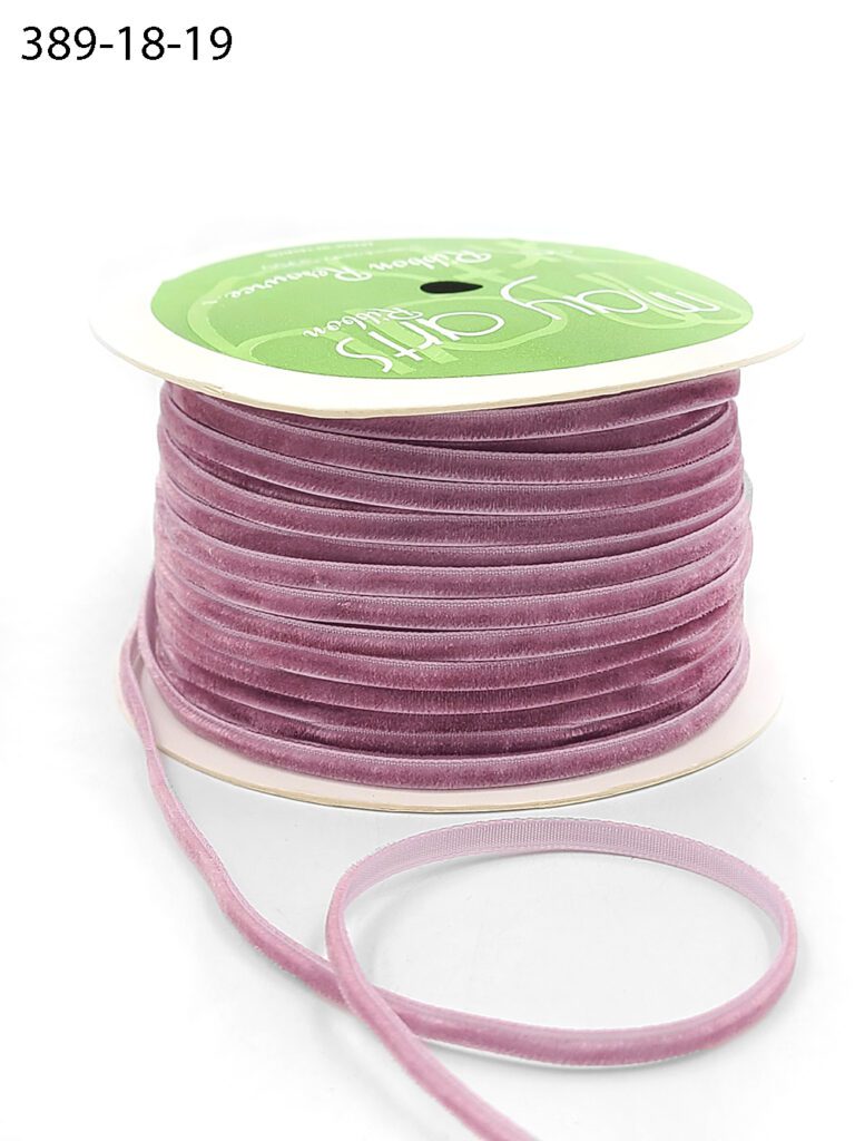 1/8 inch Velvet String Cord Ribbon with Woven Edge