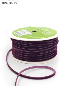 1/8 inch Velvet String Cord Ribbon with Woven Edge