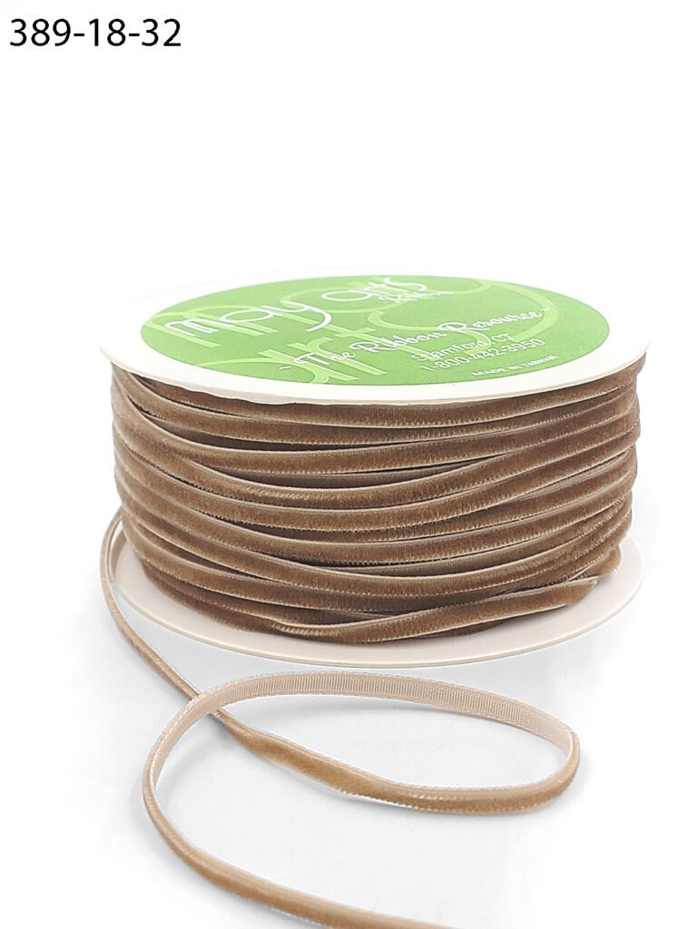 1/8 inch Velvet String Cord Ribbon with Woven Edge