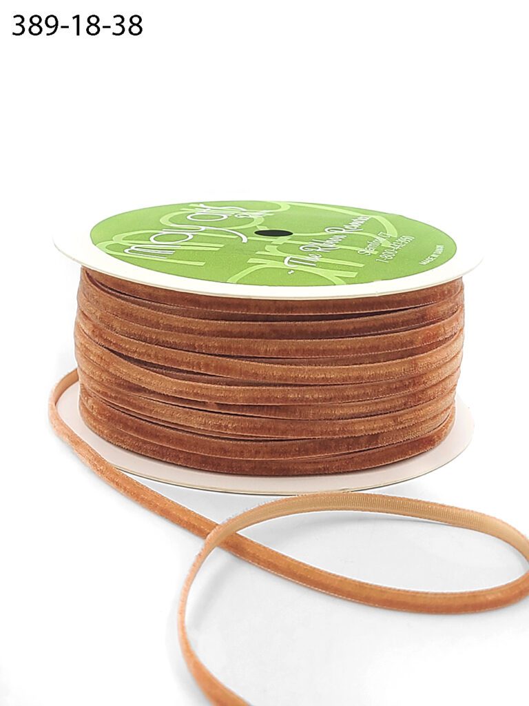 1/8 inch Velvet String Cord Ribbon with Woven Edge