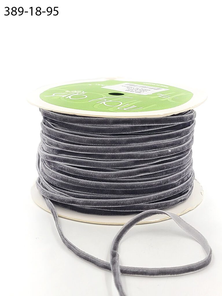 1/8 inch Velvet String Cord Ribbon with Woven Edge