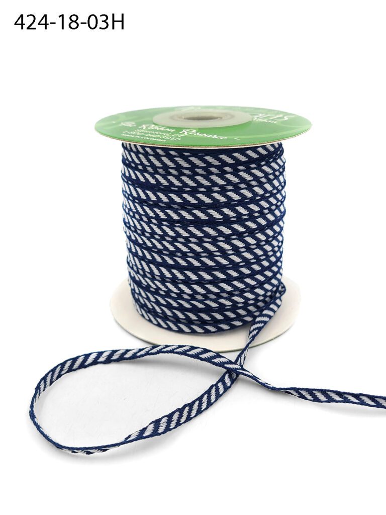1/8 Inch Mini Diagonal Stripes Ribbon with Woven Edge