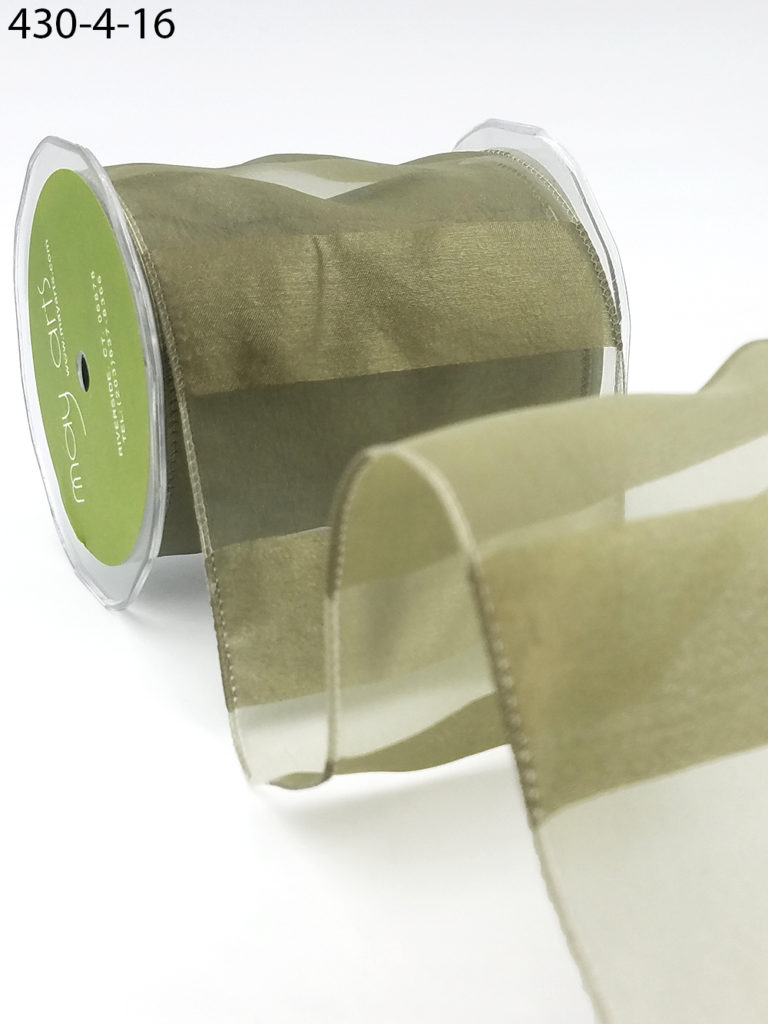 Organza Stripes Wired Ribbon - 4" Wide Online Ribbon - May Arts