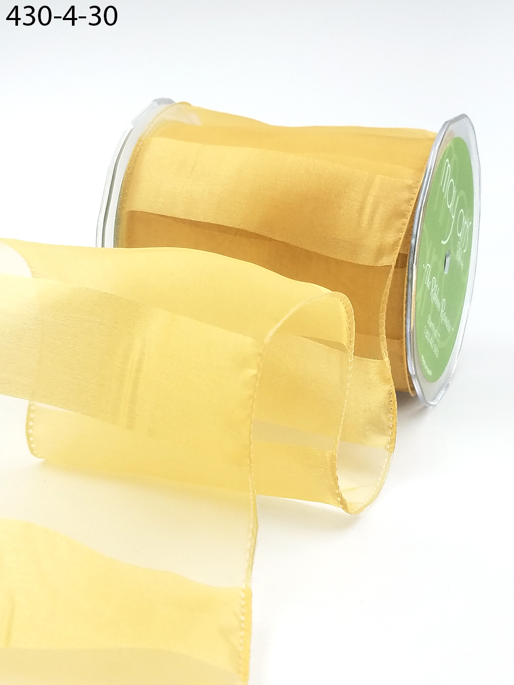 4 Inch Sheer Stripes Ribbon with Wired Edge - May Arts Wholesale Ribbon