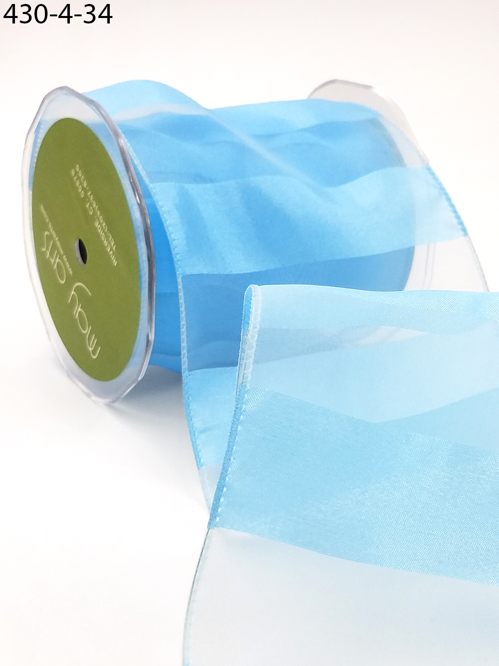 Organza Stripes Wired Ribbon - 4" Wide Online Ribbon - May Arts