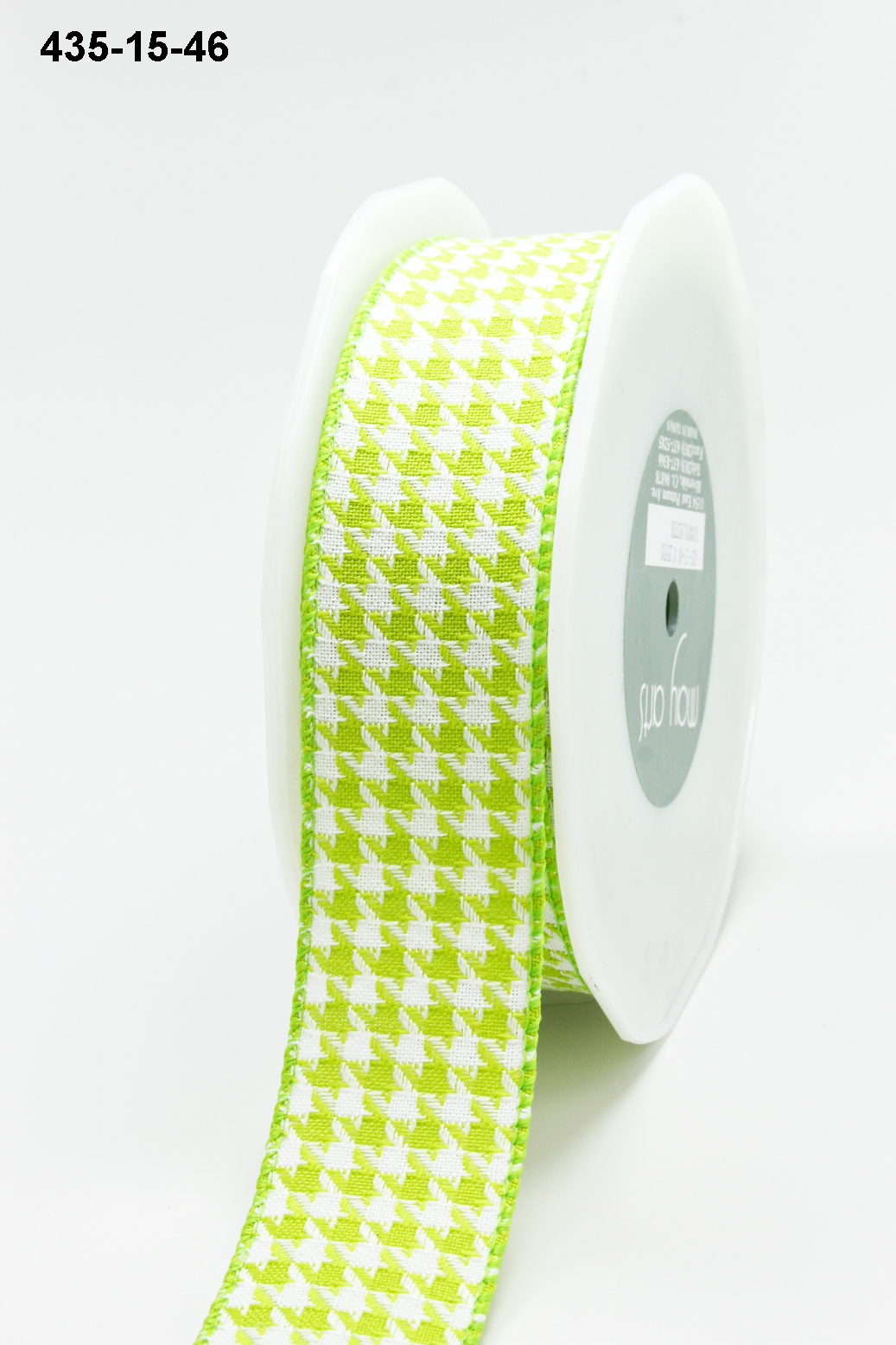 Woven Houndstooth Ribbon - 1.5" Wired Wholesale Ribbon - May Arts