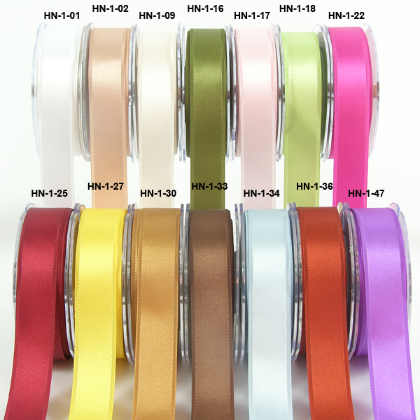 1 Inch Satin Ribbon with Woven Grosgrain Edge - May Arts Ribbon