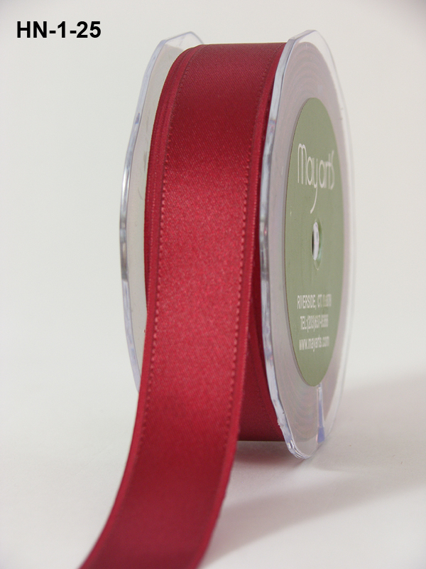 1 Inch Satin Ribbon with Woven Grosgrain Edge - May Arts Ribbon