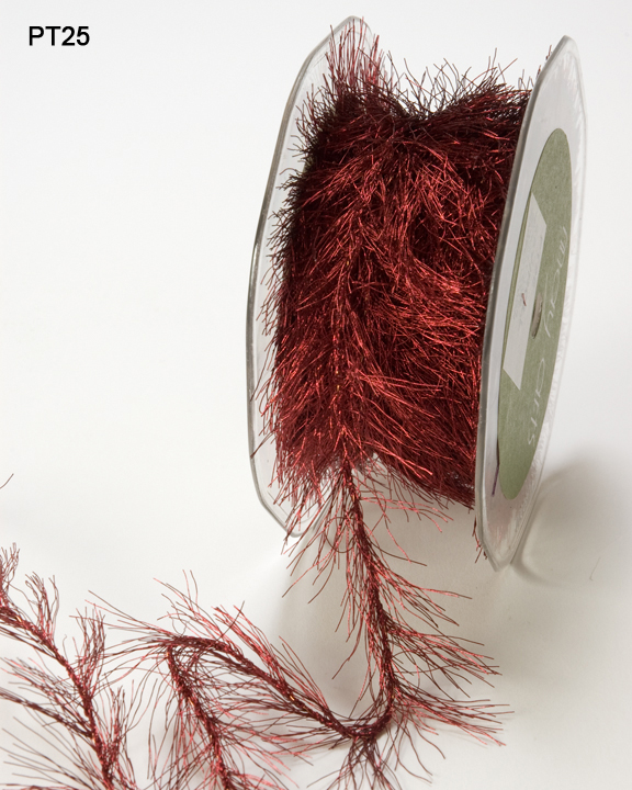 Feather Eyelash Metallic Ribbon - 1" Online Ribbon - May Arts Ribbon