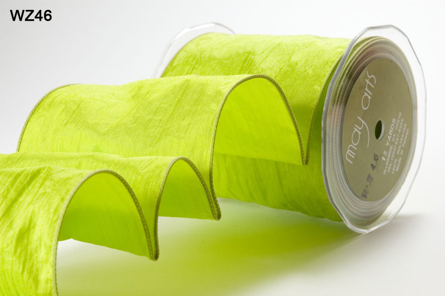 Crushed Taffeta Wired Ribbon - 4" Online Ribbon - May Arts Ribbon