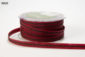 Stitched Center Woven Ribbon - 3/8" Online Ribbon - May Arts Ribbon