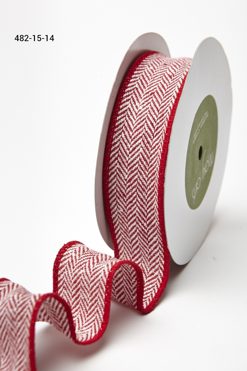 Wool Herringbone Wired Ribbon - 1.5" Online Ribbon - May Arts