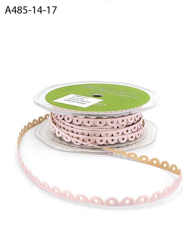 1/4 Inch Adhesive Scalloped Border Ribbon with Cut Sealed Edge