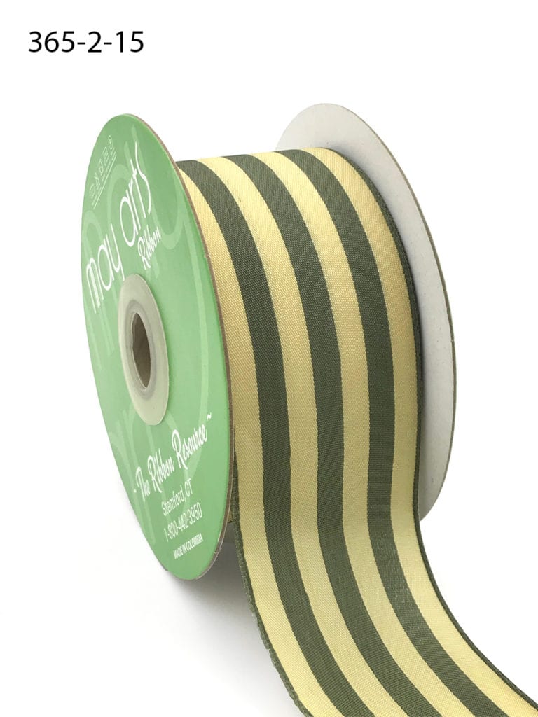 2 Inch Striped Ribbon with Woven Edge