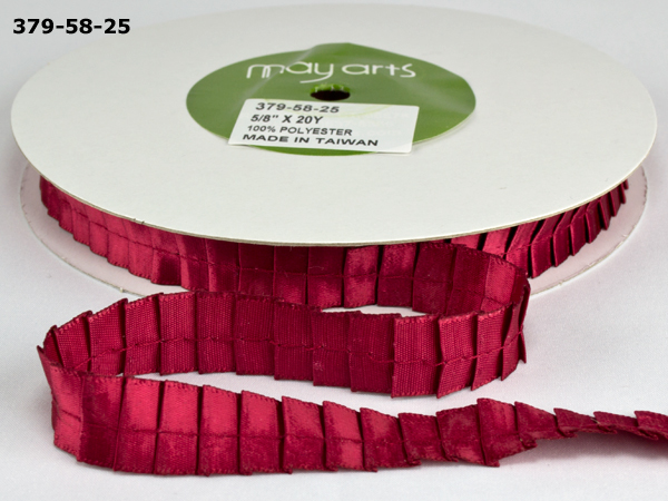 Pleated Satin Ribbon - 5/8" Online Ribbon - May Arts Ribbon
