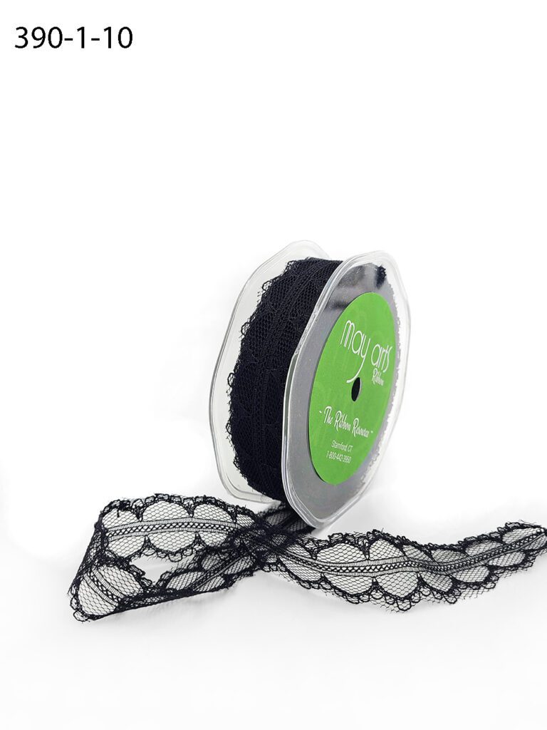 1 Inch Lace Trim Ribbon with Double Scalloped Edge