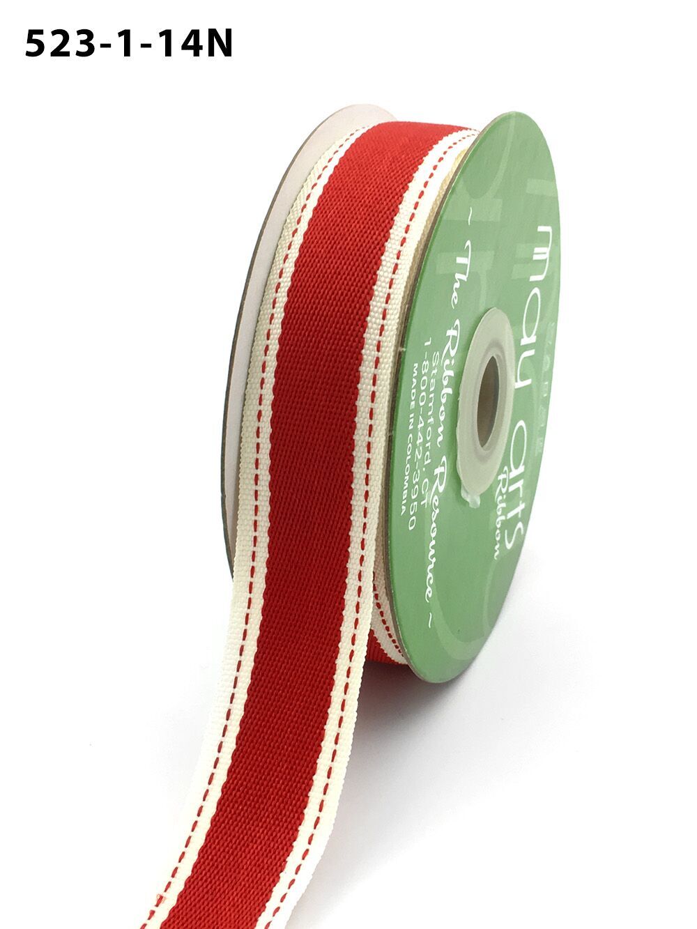 1 Inch Solid Color Band Ribbon with Natural Woven Stitched Edge - May ...