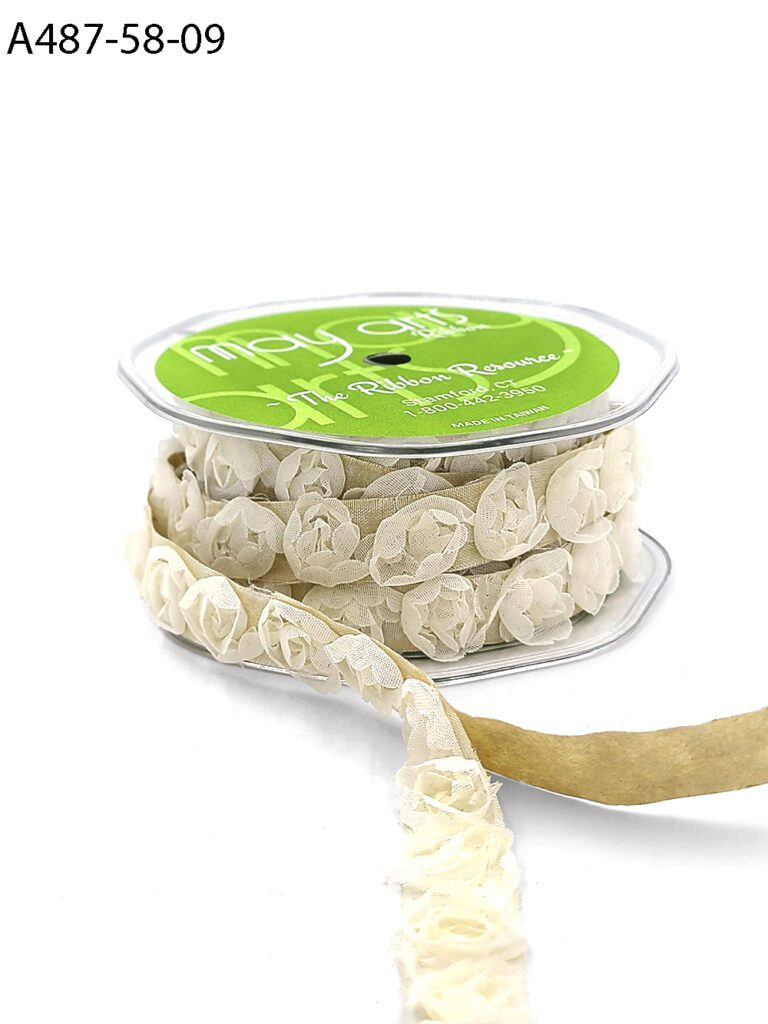 Adhesive 5/8 Inch Rosette Cut-Edge Ribbon - May Arts Ribbon