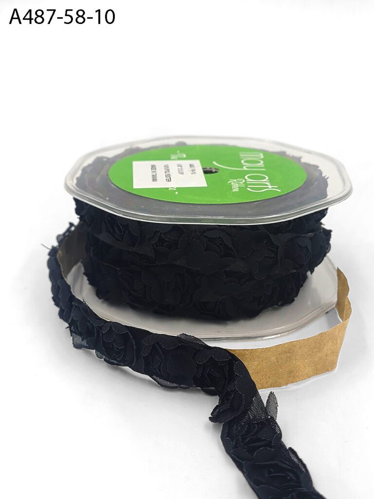 Adhesive 5/8 Inch Rosette Cut-Edge Ribbon - May Arts Ribbon