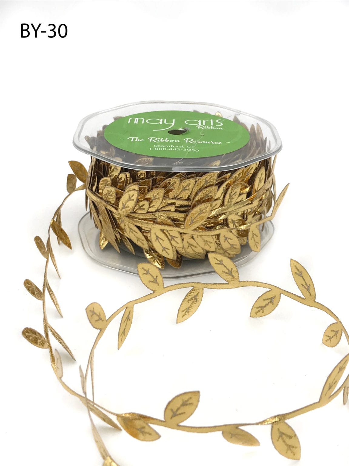 3/4 Inch Classic Leaves Ribbon with Sealed Cut Edge