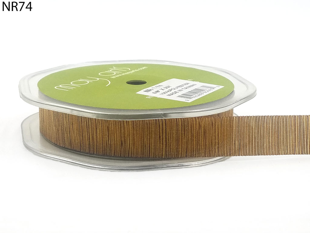 5/8 Inch Textured Two-Tone Ribbon with Woven Edge - May Arts Ribbon