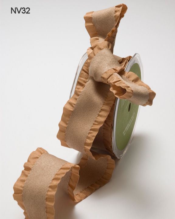 Ruffle Edge Suede Ribbon - 1.5" Online Ribbon - May Arts Ribbon