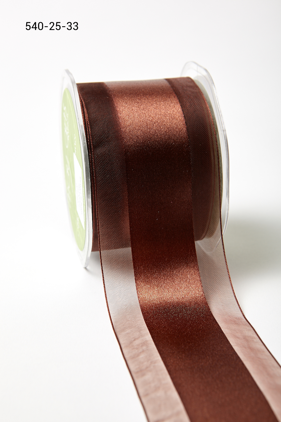 Sheer Center Satin Ribbon - 2.5" Online Ribbon - May Arts Ribbon
