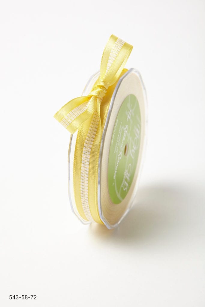 White Stitched Center - 5/8" Wide Online Ribbon - May Arts Ribbon