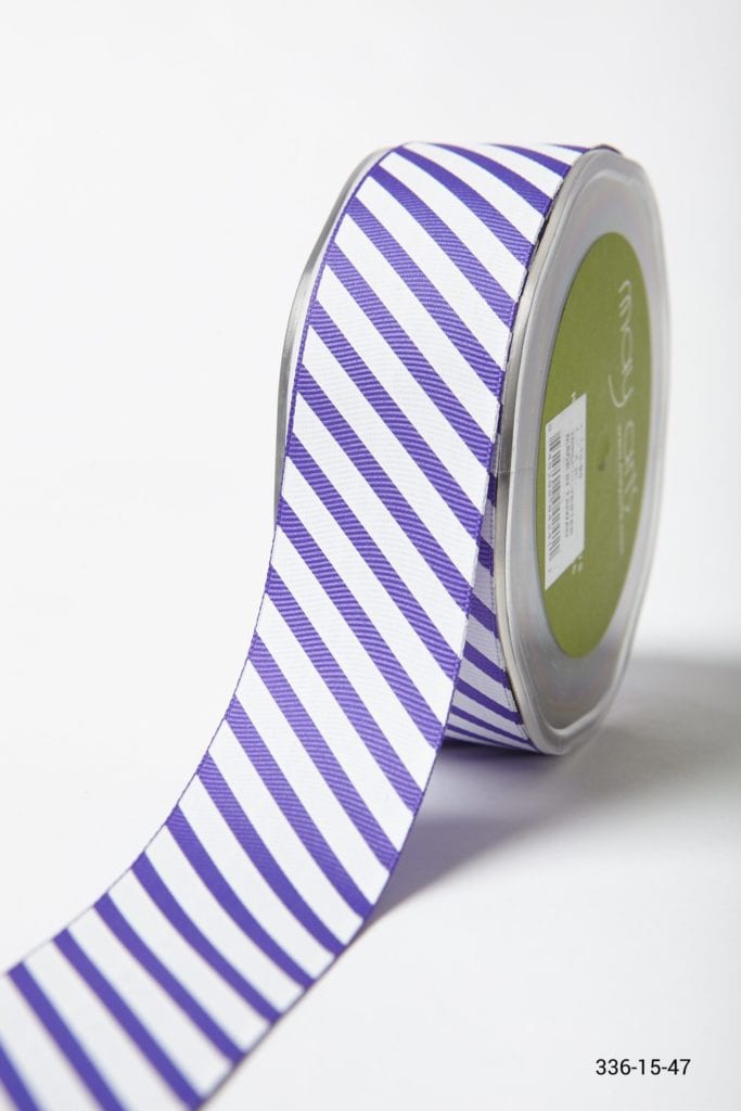 Diagonal Stripe Printed Grosgrain Ribbon - 1.5" Online Ribbon