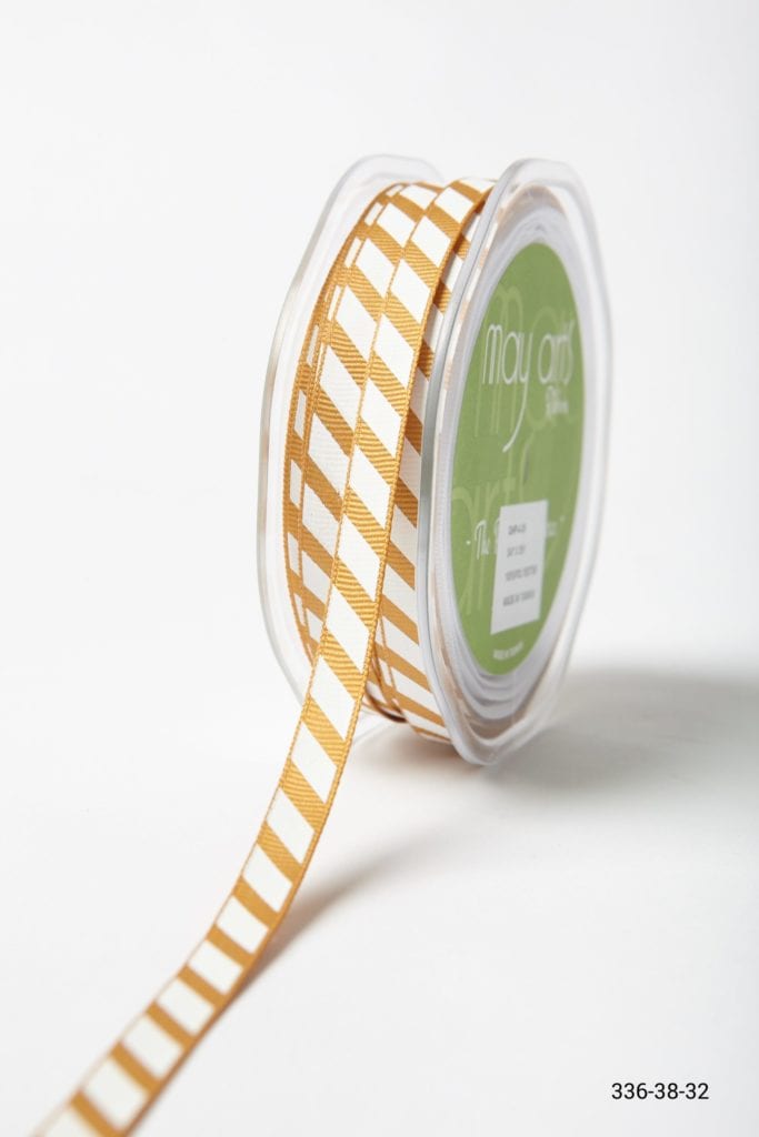 Diagonal Stripe Printed Grosgrain Ribbon - 3/8" Online Ribbon