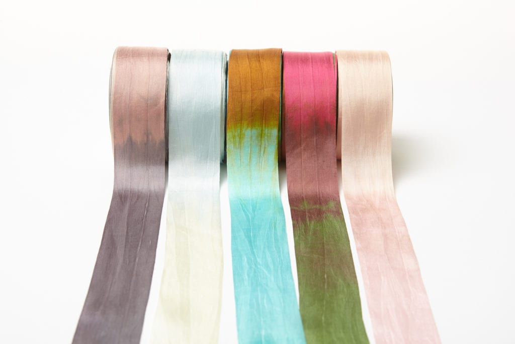 1.25 Inch 100% Hand-Dyed Variegated (multi-color) Silk Ribbon with ...