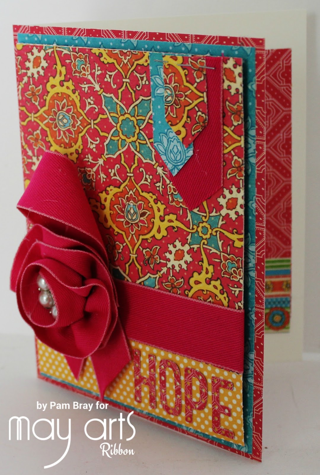 DIY Card of Hope for October - Online Ribbon - May Arts Ribbon