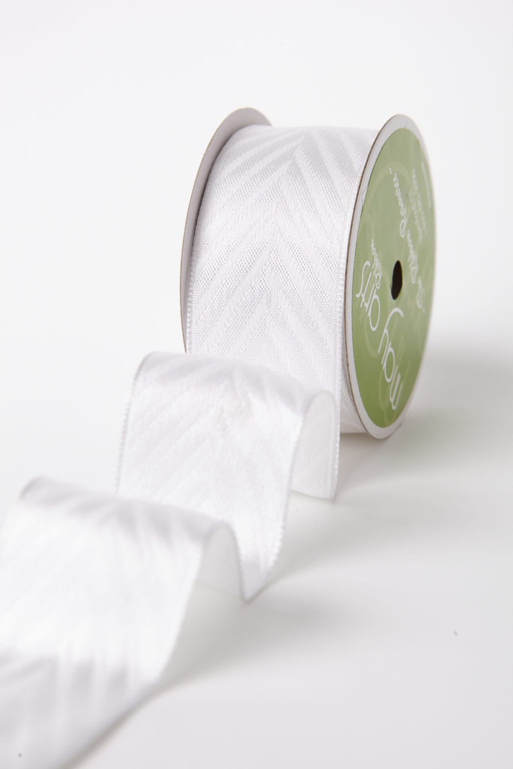 1.5 Inch Solid Chevron Ribbon with Wired Woven Edge