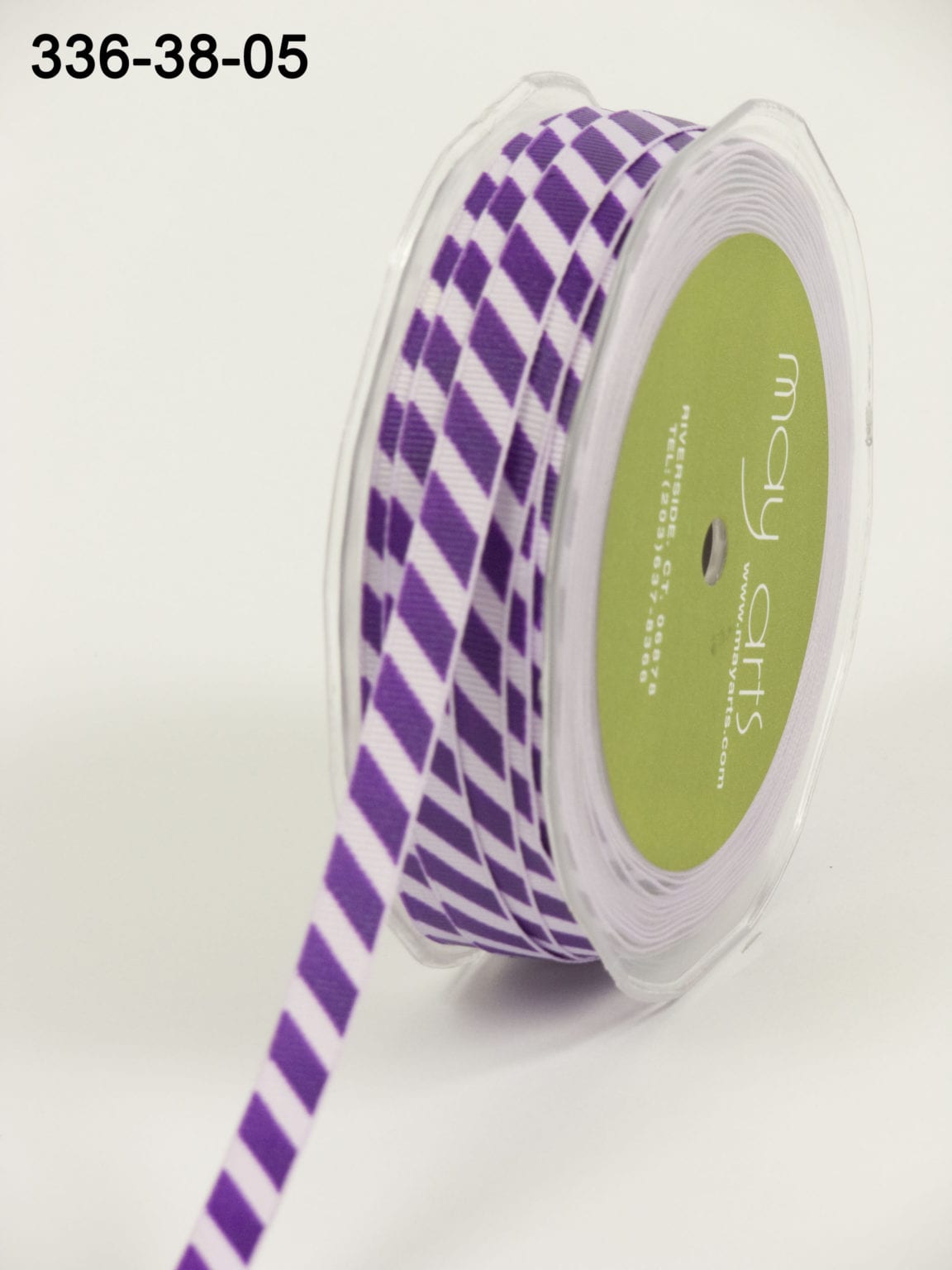 Diagonal Stripe Printed Grosgrain Ribbon - 3/8" Online Ribbon