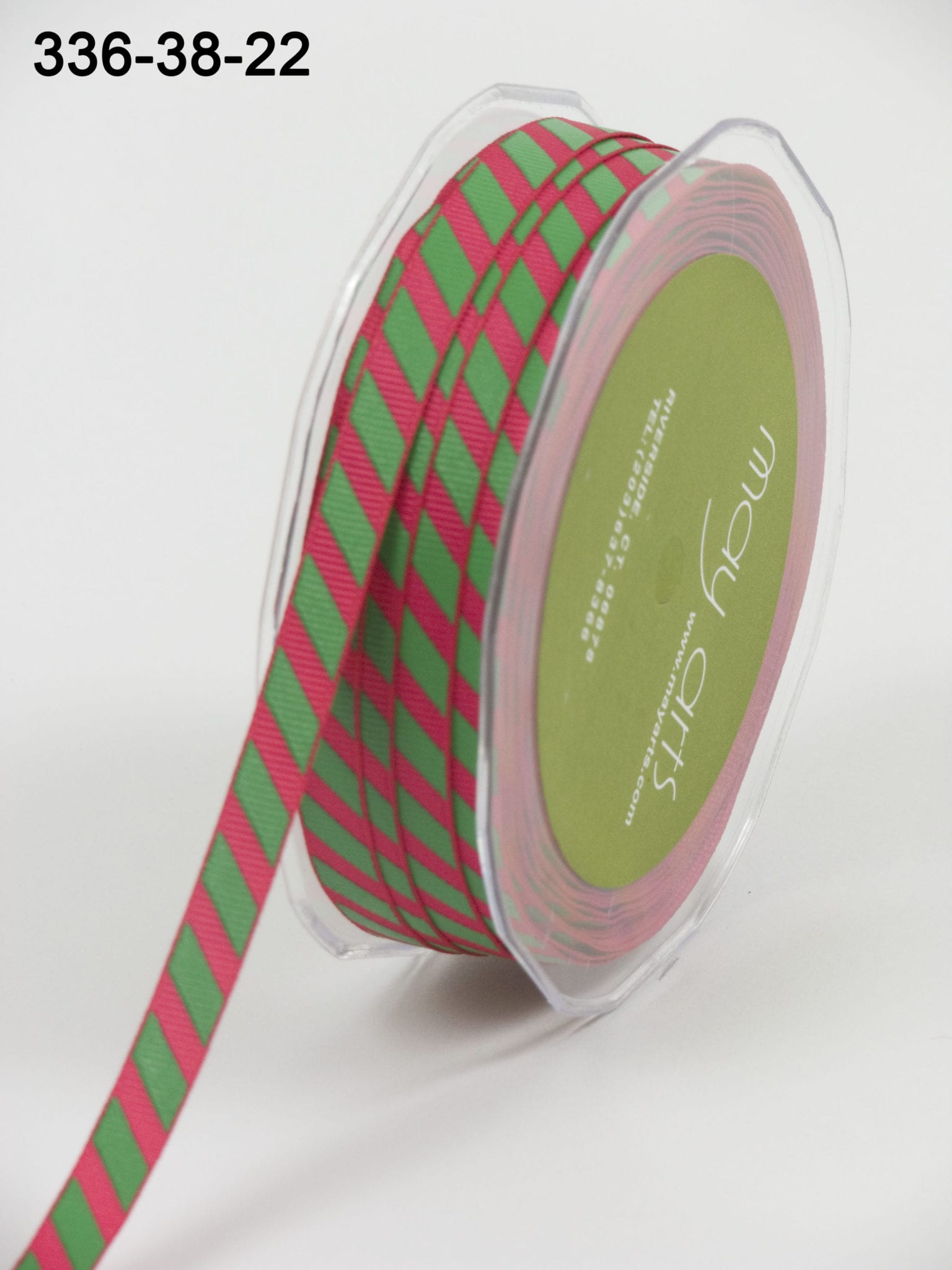 Diagonal Stripe Printed Grosgrain Ribbon - 3/8" Online Ribbon