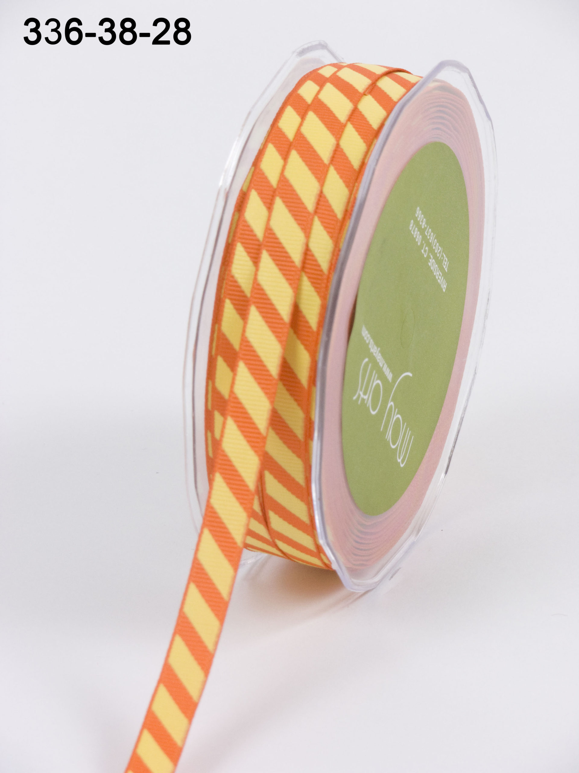 Diagonal Stripe Printed Grosgrain Ribbon - 3/8" Online Ribbon