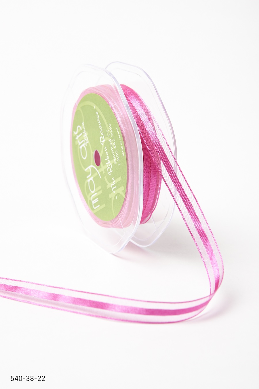 Sheer Center Satin Ribbon - 3/8" Wide Online Ribbon - May Arts