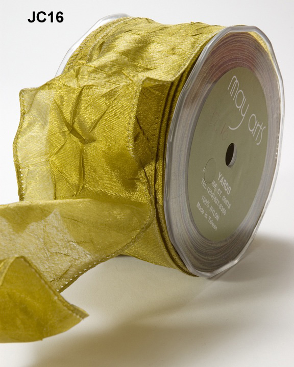 2 Inch Crinkle Crushed Ribbon with Wired Edge - May Arts Wholesale Ribbon
