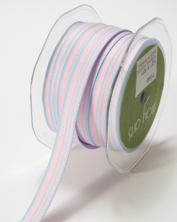 1/2 Inch Grosgrain Multi-Color Striped Ribbon with Woven Edge - May ...