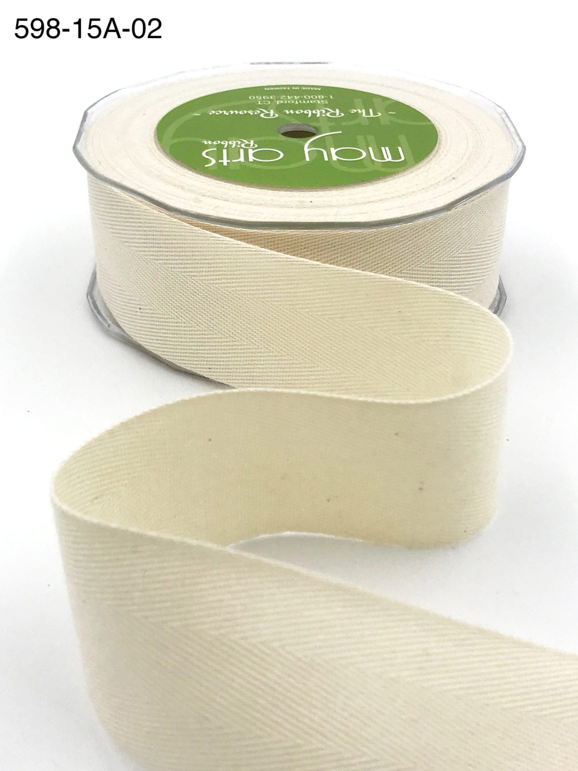 1.5 Inch 100% Cotton Classic Lightweight Twill Ribbon with Woven Edge ...