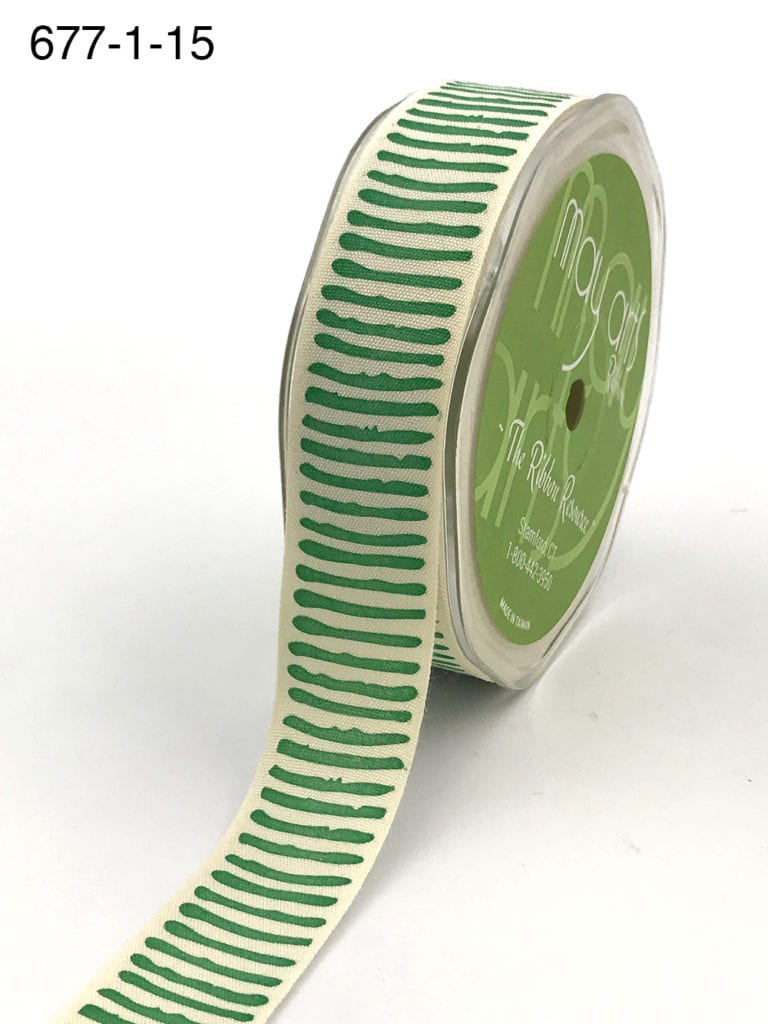 Paint Stripe Printed Cotton Ribbon - 1" Wide Online Ribbon - May Arts