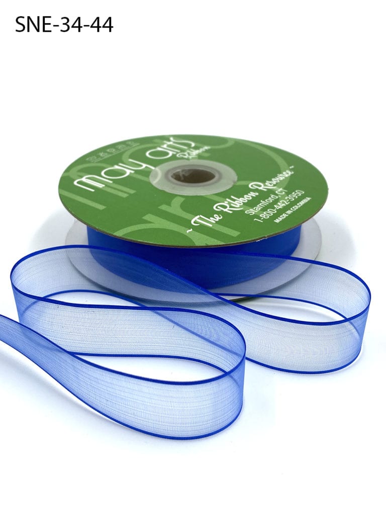 ~3/4 Inch Soft Sheer Ribbon with Thin Solid Edge